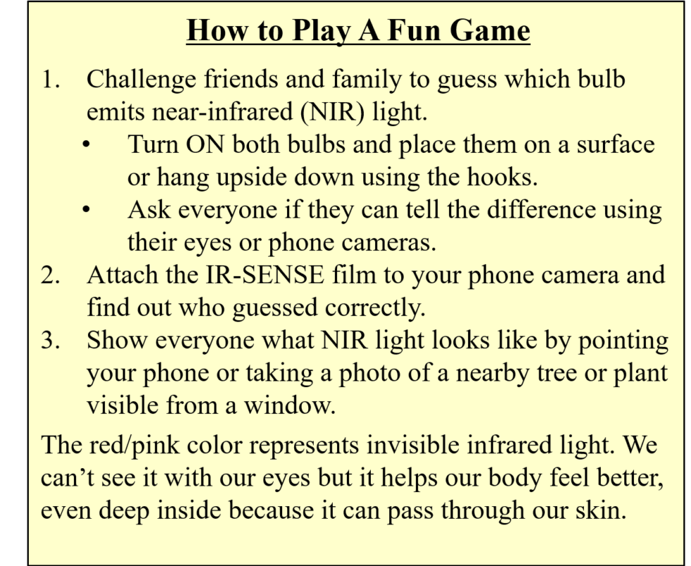 Play a Game using the Infrared or NIR Science Kit - PhosphorTech